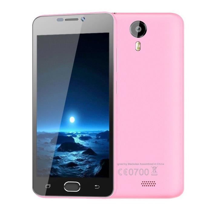 Rose phone avec écran tactile mobile téléphone 5'' double carte sim ...