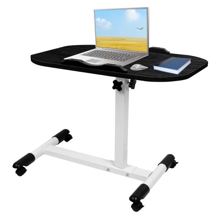 Table pour ordinateur à roulettes DHHOZAMZ - Noir - 60x40x61-95cm ...