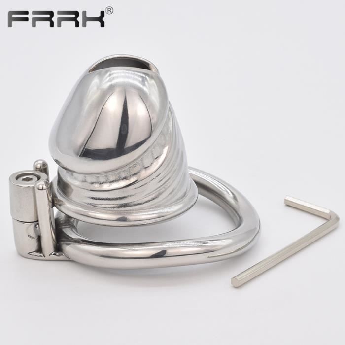 FRRK – Cage de chasteté en métal pour homme, dispositif de pénis Sissy, ceinture de Bondage en ...
