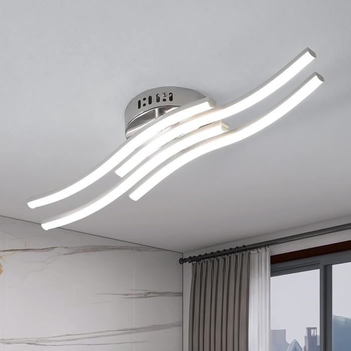 Luminaire Plafonnier, 24W Plafonnier Led En Forme De Vague, 6500K ...