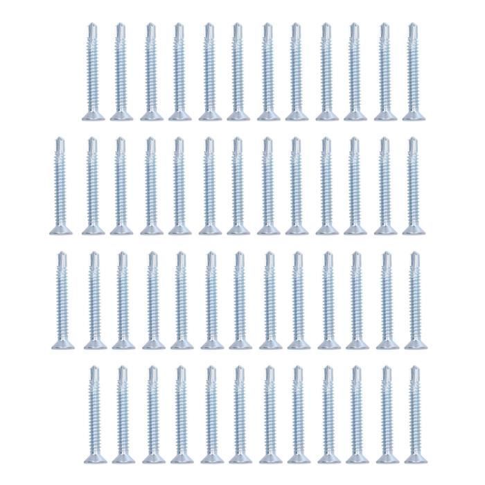EJ.life Cross Self Drilling Screws Set, Rust Proof 50Pcs Carbon Steel ...