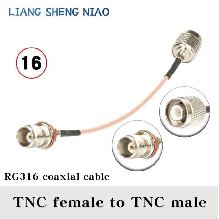 Connecteur coaxial RF - RNCYN - RG316 TNC femelle - 9.84ft (3m) - Prise ...