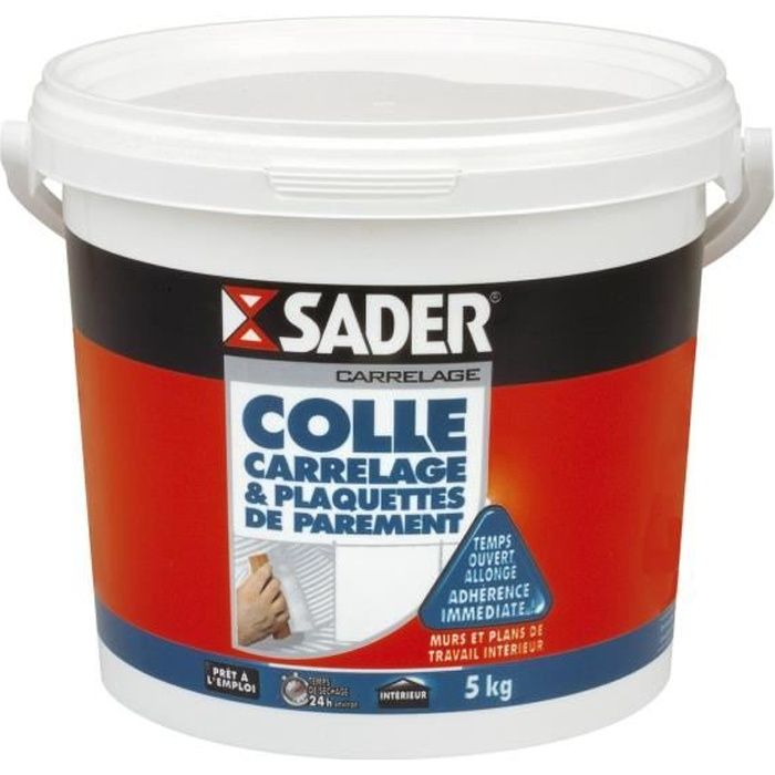 SADER Seau Colle carrelage et plaquettes de parement Pâte - 5kg ...