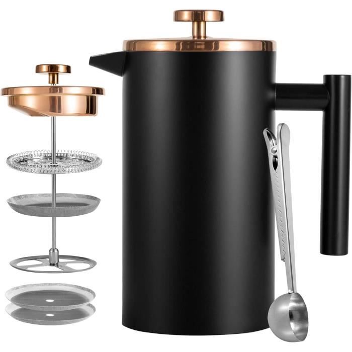 Cafetière À Piston,1L Avec Filtre 3 Couches Et Cuillère, Presse ...