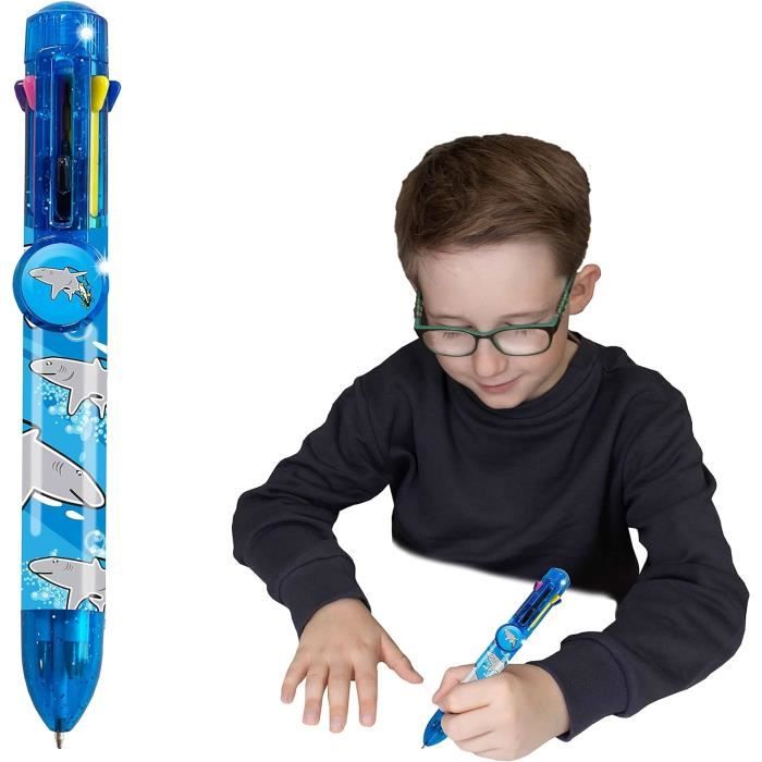 Stylo Multicouleur Requin De Deluxbase. Stylo 8 En 1 Rétractable, Cool ...
