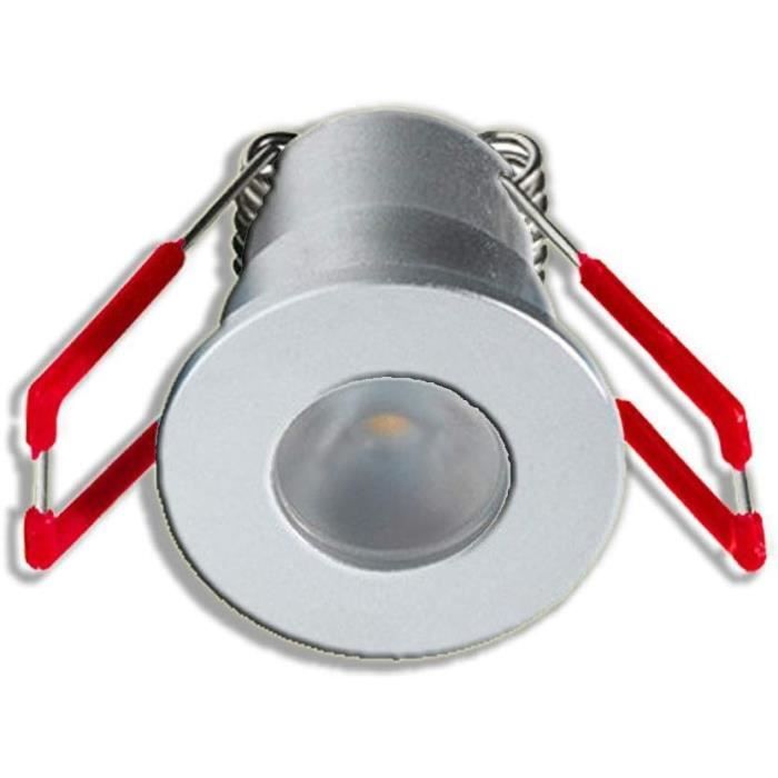 Mini spot LED encastrable 3 W - Blanc chaud 3000 K - Intensité variable ...