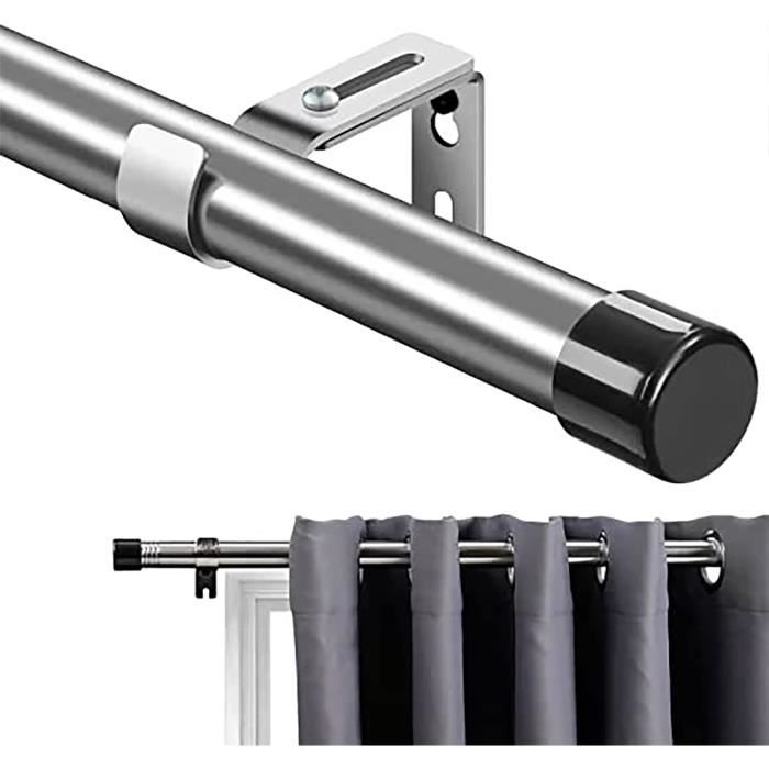 Tringle à rideaux pour fenêtre - 76-116 cm - En acier inoxydable - Avec ...