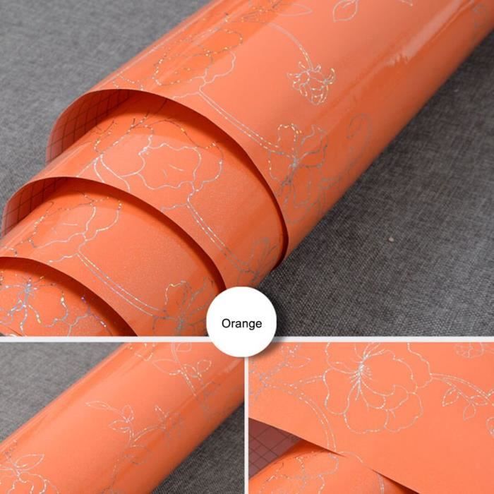 Papier peint,Orange Laser-40cmX1m--Autocollant mural imperméable en PVC ...