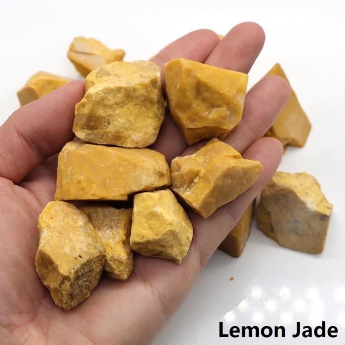 GALET,Lemon Jade-50g--Cristaux de Quartz brut naturel, forme ...