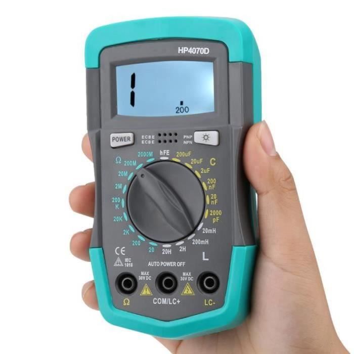 Multimètre à écran LCD Testeur de mètre de capacité de multimètre ...