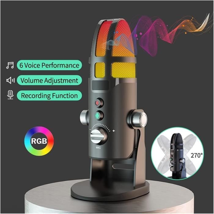 Micro USB Microphone for PC Computer Gamer Streaming Youtube Podcast ...