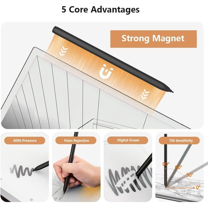 Emr Stylet Pour Remarkable 2 Avec Gomme, Stylo De Rechange Pour Papier ...