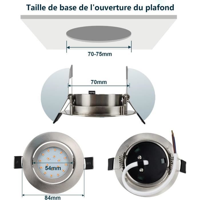 Spot LED Encastrable Plafond Orientable, 230V Encastrables Extra Plats ...