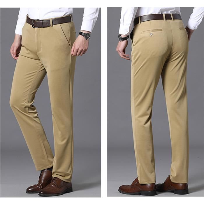 Pantalon Homme Regular Droite Stretch Pantalon Business Léger Couleur ...