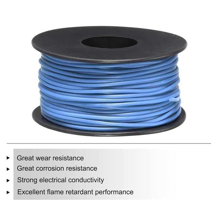 Fil électrique de calibre 26 en silicone - 26 AWG - Fil de cuivre étamé haute température - 30 m ...