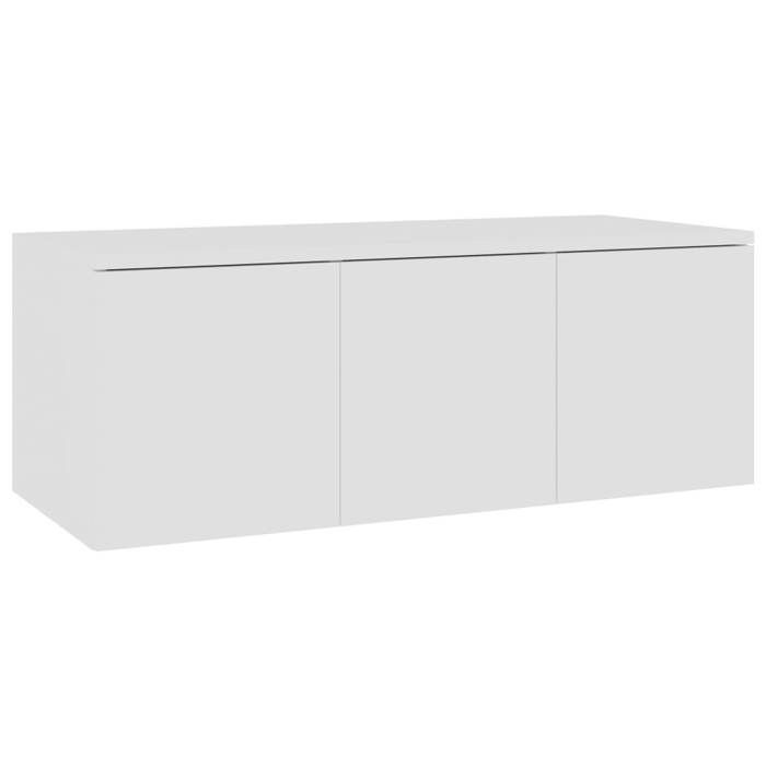 Meuble TV - MVS - Table de Télévision,unité TV, Blanc 80x34x30cm - bois ...