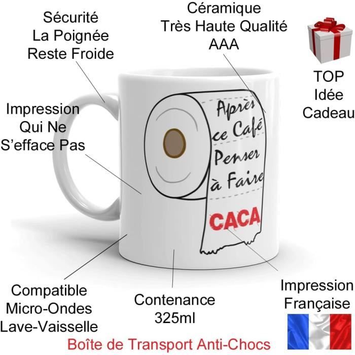 Mug Humour Café Penses À Faire Caca Ça Fait Du Bien Tasse Céramique ...