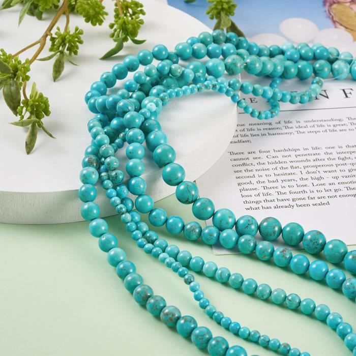 Beadthoven Perles Rondes En Pierre Précieuse Naturelle Turquoise 4 Mm-6 ...