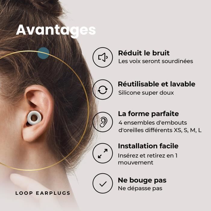 Loop Quiet - Bouchons d'Oreille Antibruit en Silicone pour le Sommeil ...
