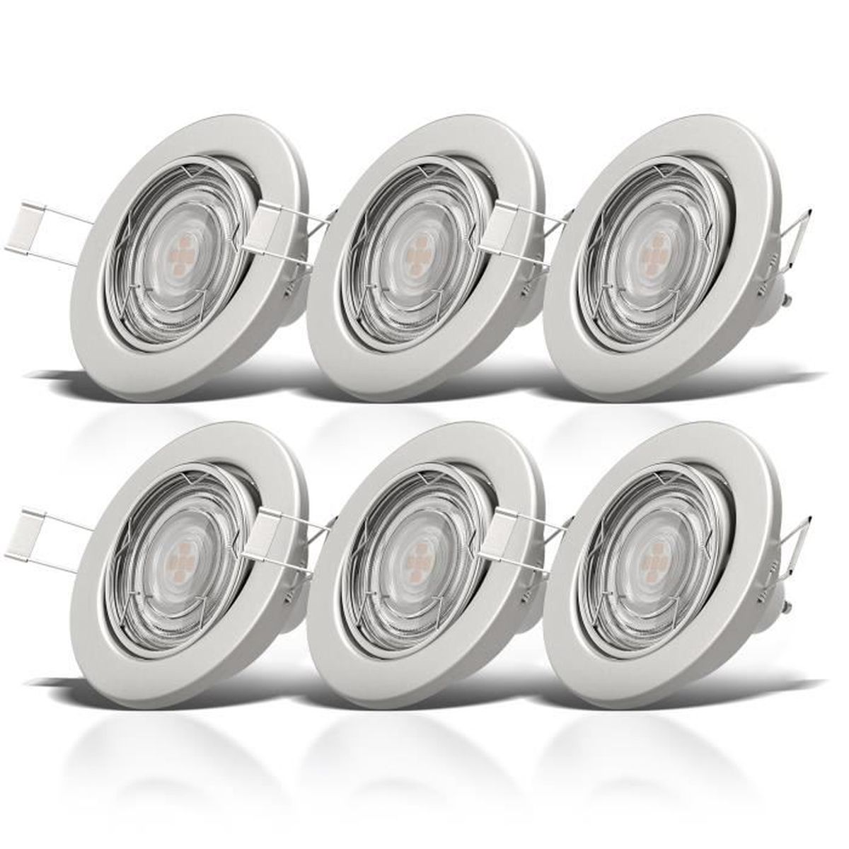 B K Licht Lot De 6 Spots Led Encastrables And Orientables Dimmables Sur