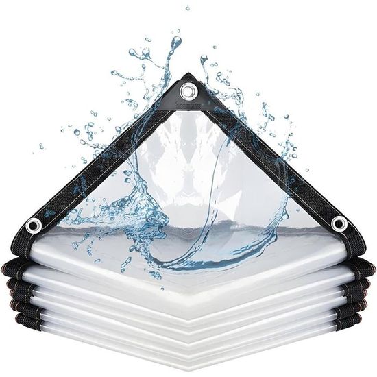 Bâche Transparente Imperméable, 1,5x10m Bâche PVC Résistante Extérieur ...
