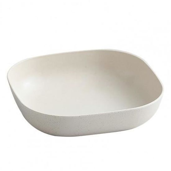 Bol,Assiettes à salade carrées en paille de blé,15cm,ustensiles de ...
