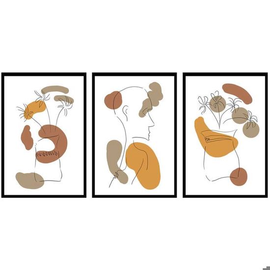 Esquisse moderne Trio, Set de 3 posters muraux - 90x45cm - Cdiscount Maison