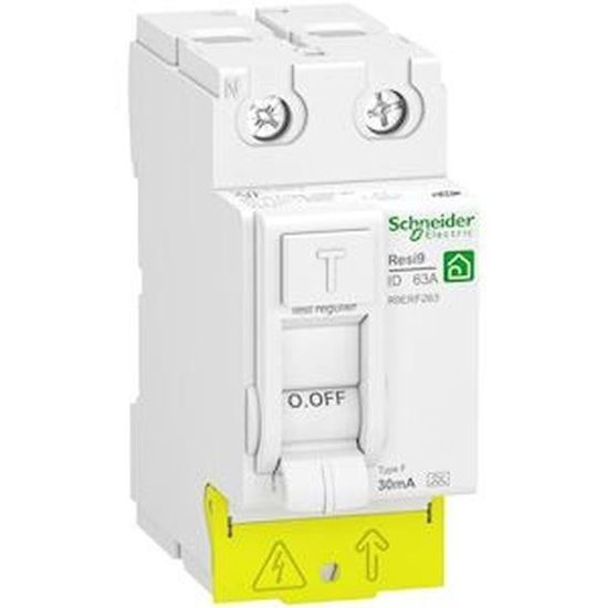 Interrupteur différentiel RESI9 - 2P - -63A - 30mA - Type Fsi - peignable SCHNEIDER ELECTRIC ...