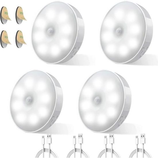 Veilleuse Led, Lampe Nuit Automatique, 4 Pièces Lampe Détecteur De ...