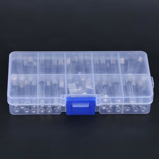 YOSOO Fusible en verre 82Pcs 6x30mm 250V 0.5A ~ 30A Fusible en tube de verre avec porte-fusible ...