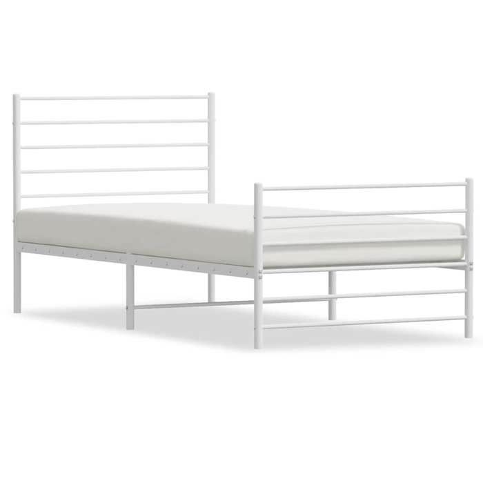 Lit simple Contemporain| Cadre de lit métal |sans matelas| et pied de ...