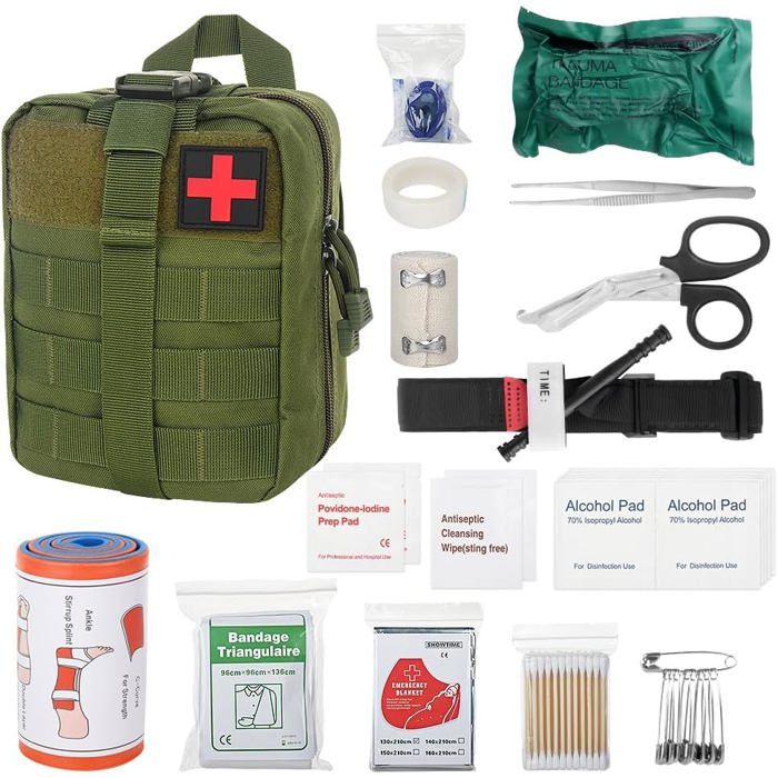 HIULLEN Trauma First Aid Kit, Tactique Sac de Secours, Trousse Kit de Premiers, Kit Primo ...