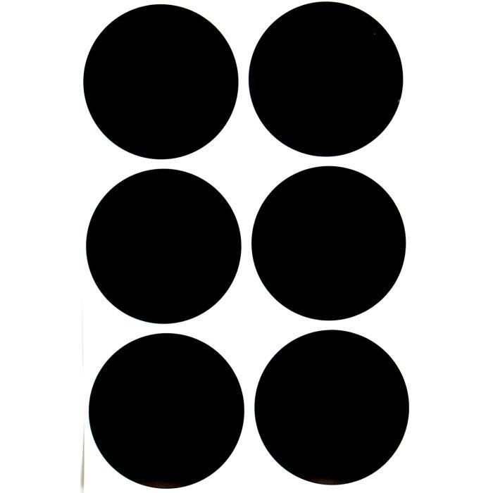 Gommettes Étiquettes Autocollantes Rondes Noir Environ 5cm (50mm) 90 ...