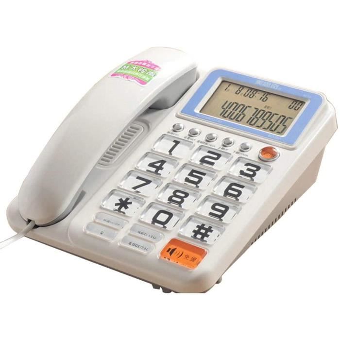 Téléphone avec Fil, HD Grand écran écran Téléphone Fixe, Bureau sans ...