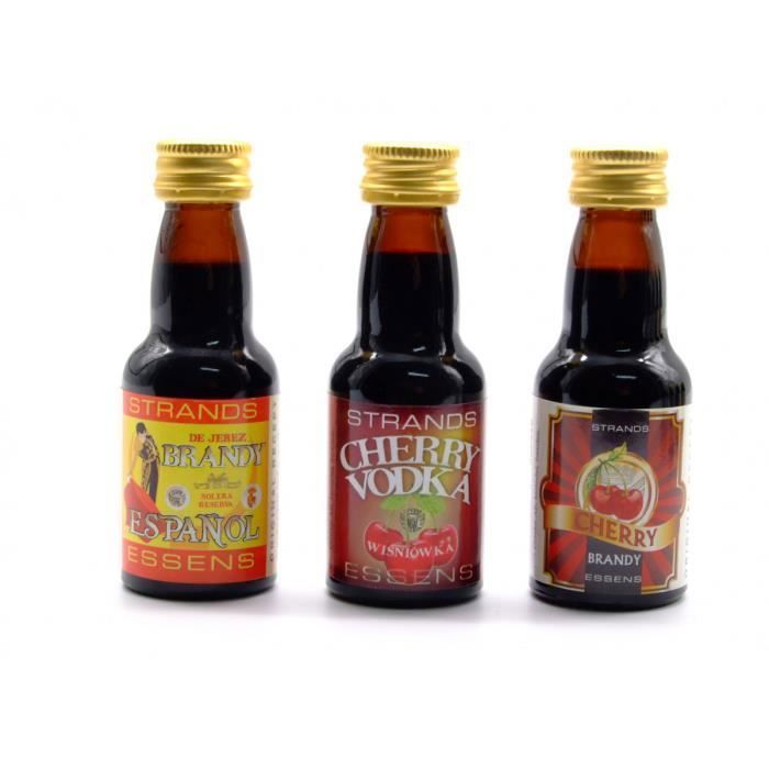 Brandy Espanol + Cherry Brandy + Cherry Vodka 3x25 ml - sans alcool ...