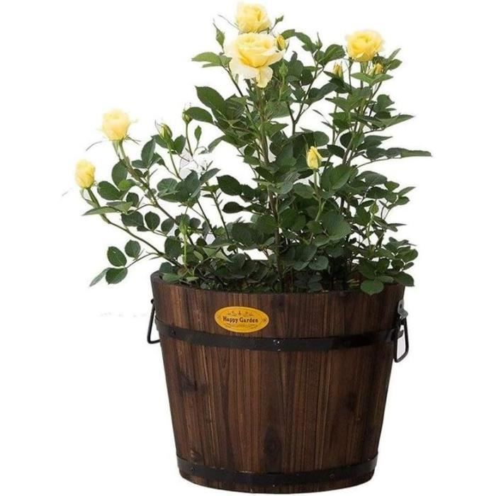 Tonneau En Bois Pot De Fleurs Pot De Fleurs En Bois Tonneau En Bois ...