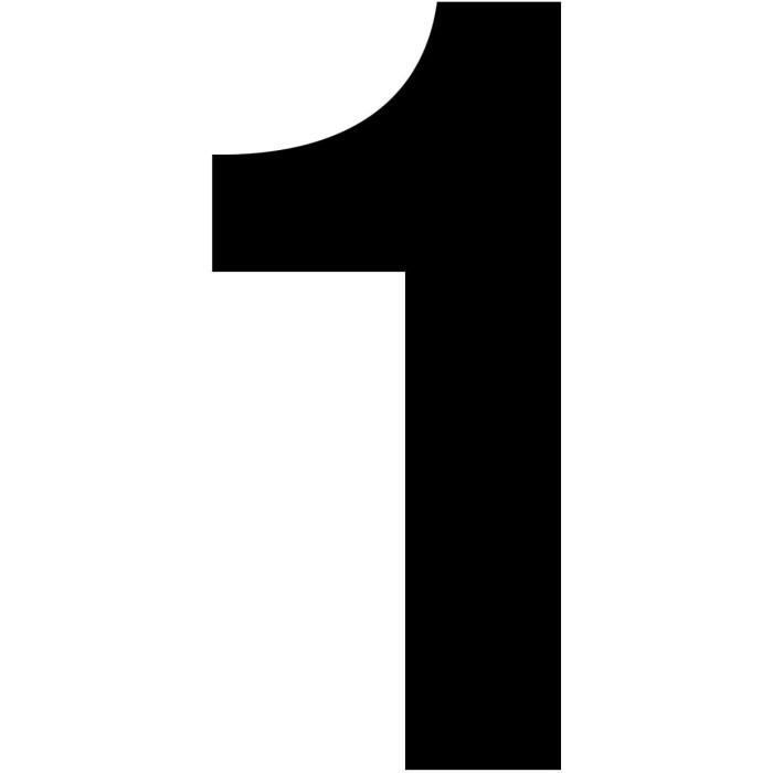 Autocollant Chiffre Numéro 1 - Noir - Hauteur 10 Cm - Numéro De Maison ...
