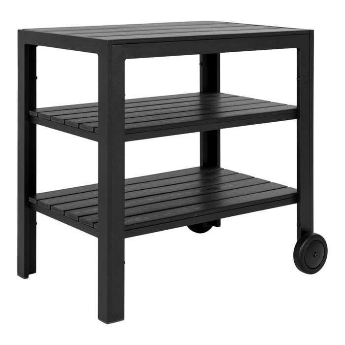 Taormina table de jardin chariot de service 3 tablettes extérieur noir ...
