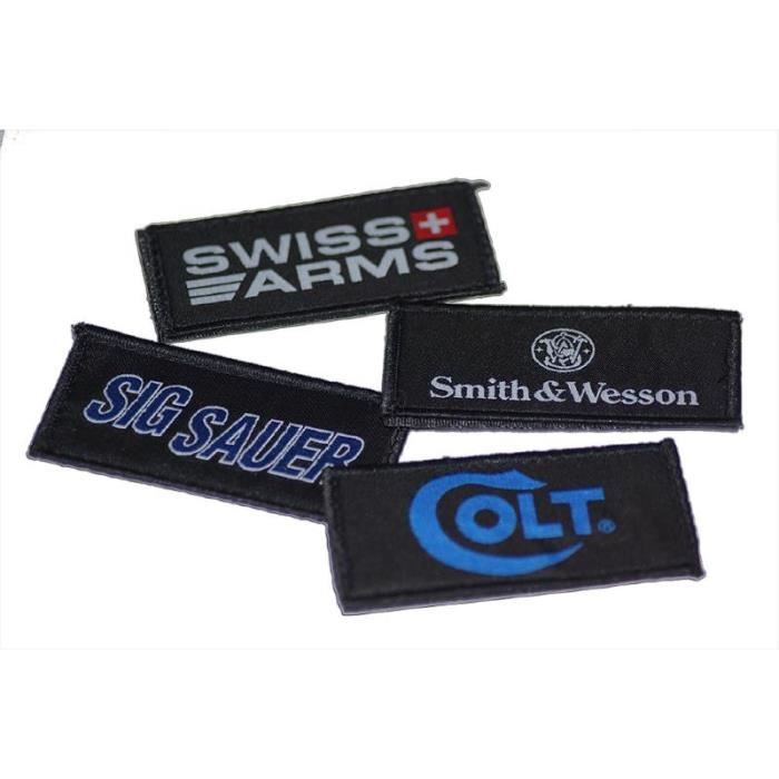 KIT 4 PATCHES ECUSSONS COLT / SWISS ARMS / SIG SAUER / SMITH & WESSON ...