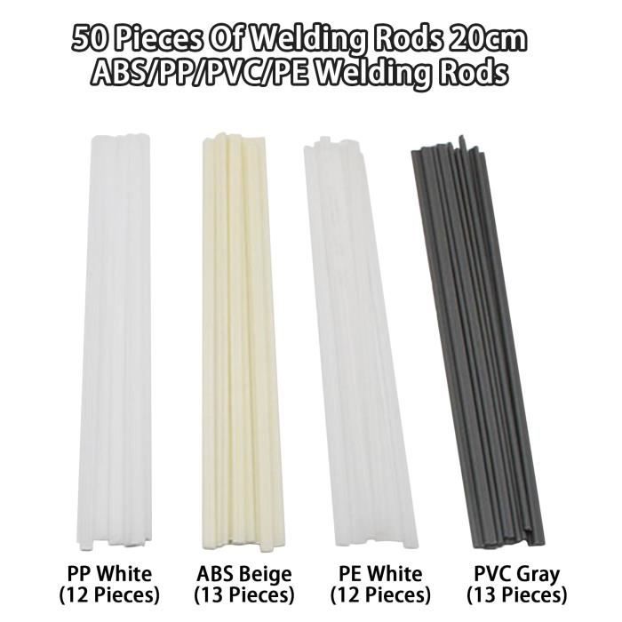 Accessoire pneumatique,Tiges de soudage en plastique,200mm de longueur,ABS-PP-PVC-PE,50 pièces ...
