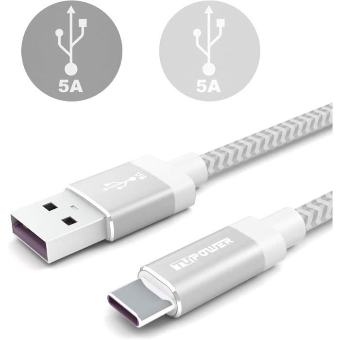 Câble USB C Supercharge vers USB A 2.0 0,3 m flexible pour Mate 30 20 ...