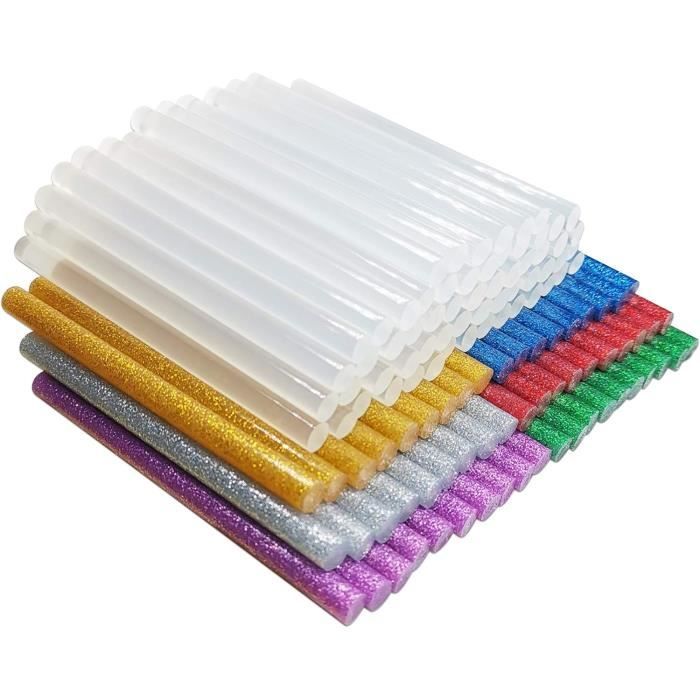 120 Bâtons De Colle Chaude 7X100Mm, 60 Transparent Et 60 Scintillant ...