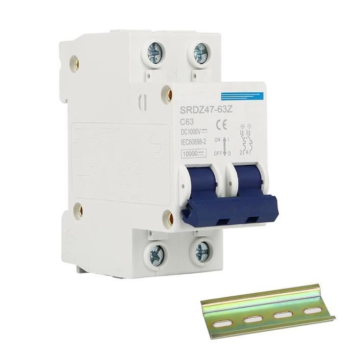Disjoncteur 1000 V 2P Dc 10 A 16 A 20 A 32 A 40 A 63 A Isolateur Srdz47 ...