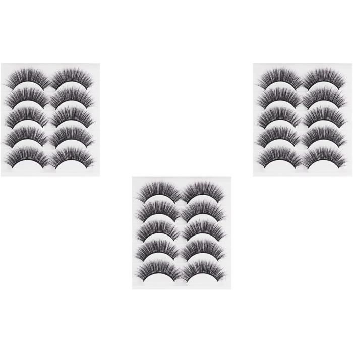 Faux Cils, 15 Paires 3D Faux Cils Souple Extension De Cils À La Main ...