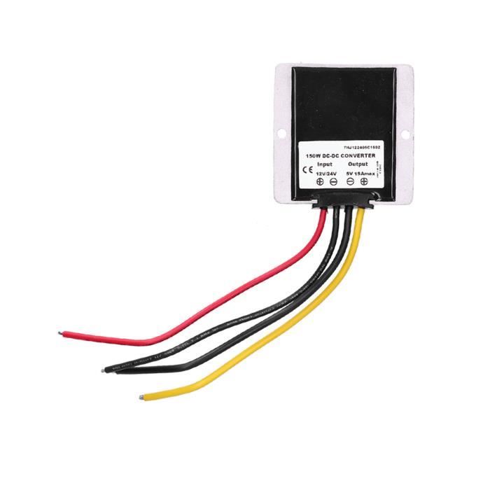 Cikonielf Régulateur convertisseur de tension DC DC 12V/24V à 5V convertisseur abaisseur ...