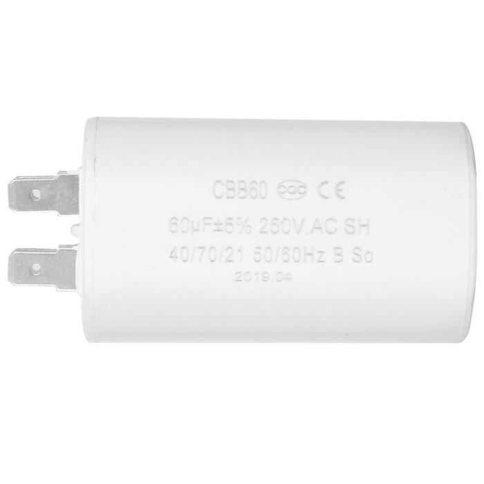 Fdit Condensateur CBB60 Condensateur de course en forme de cylindre CBB60 AC 250V 60uF 50/60HZ ...