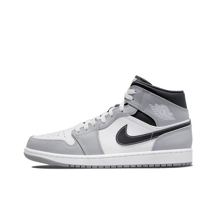 Air-Jordan 1 Mid "Light Somke Grey" 554724-078 Chaussures de Basket ...
