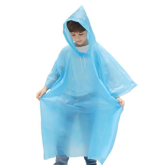 Poncho Pluie - EVA - Bleu - Manteau de pluie jetable pour enfants ...