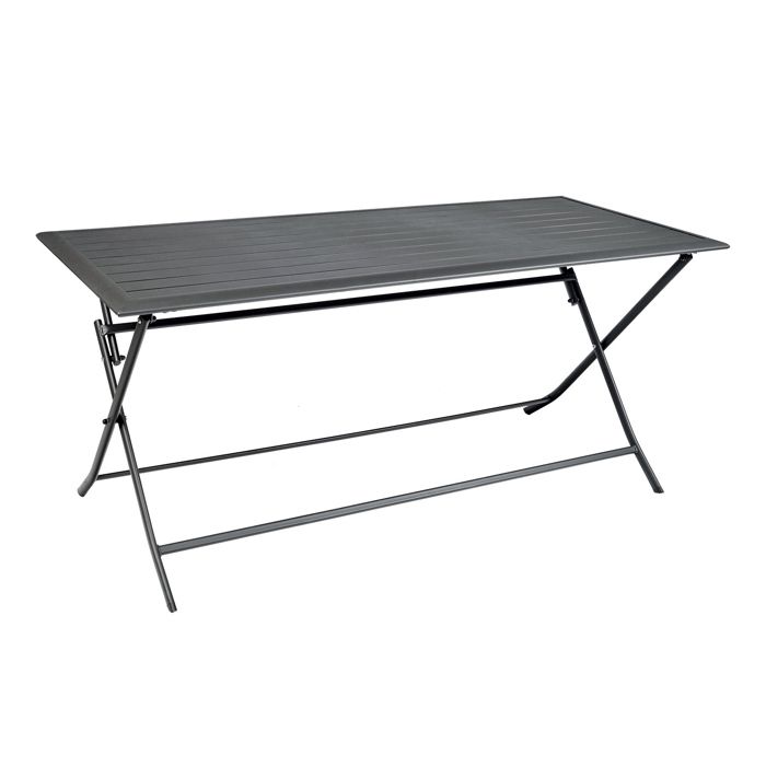 Table pliante - Ozalide - 160x70x75cm - Gris anthracite - Acier ...