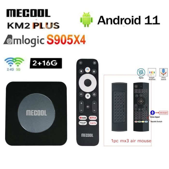 Boîtier TV - Mecool - KM2 Plus - Android 11 - 4K - USB 3.0 - Netflix ...